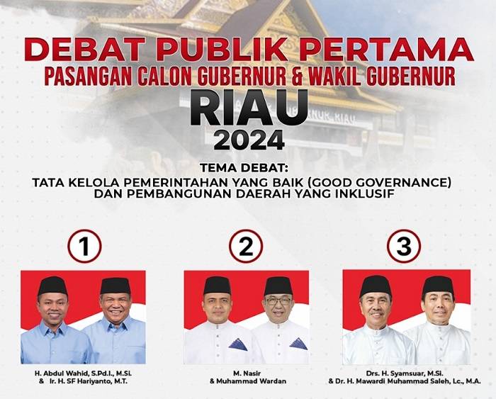 Ada Perubahan Jadwal Debat Paslon Gubernur Riau, Catat Tanggalnya